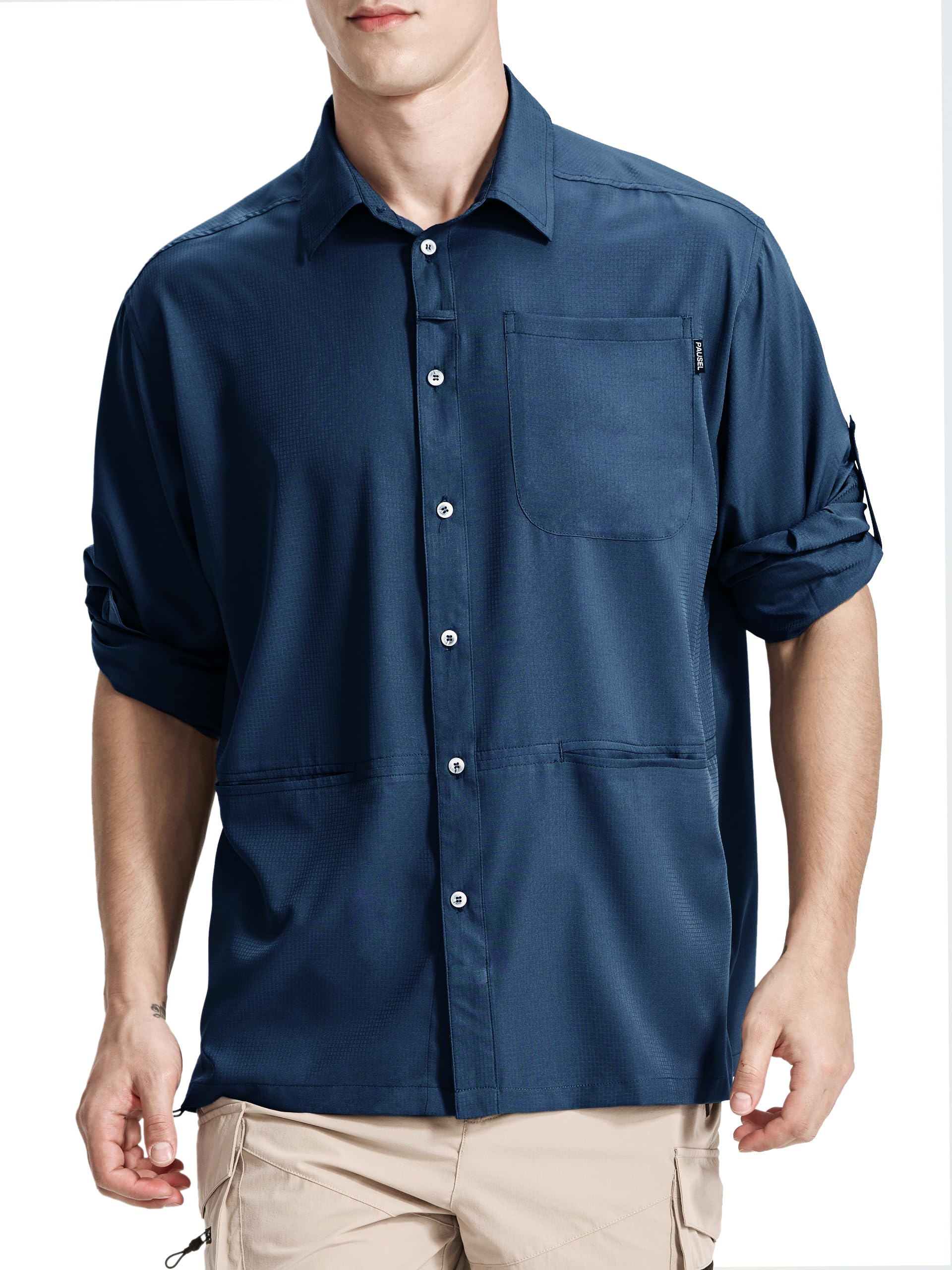 Men's Fishing Shirts Long Sleeve Sun Protection UPF 50+ SPF Lightweight ...