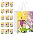Amazon.com: Hillban 50 Pcs Easter He Is Risen Large Gift Bags Non Woven ...