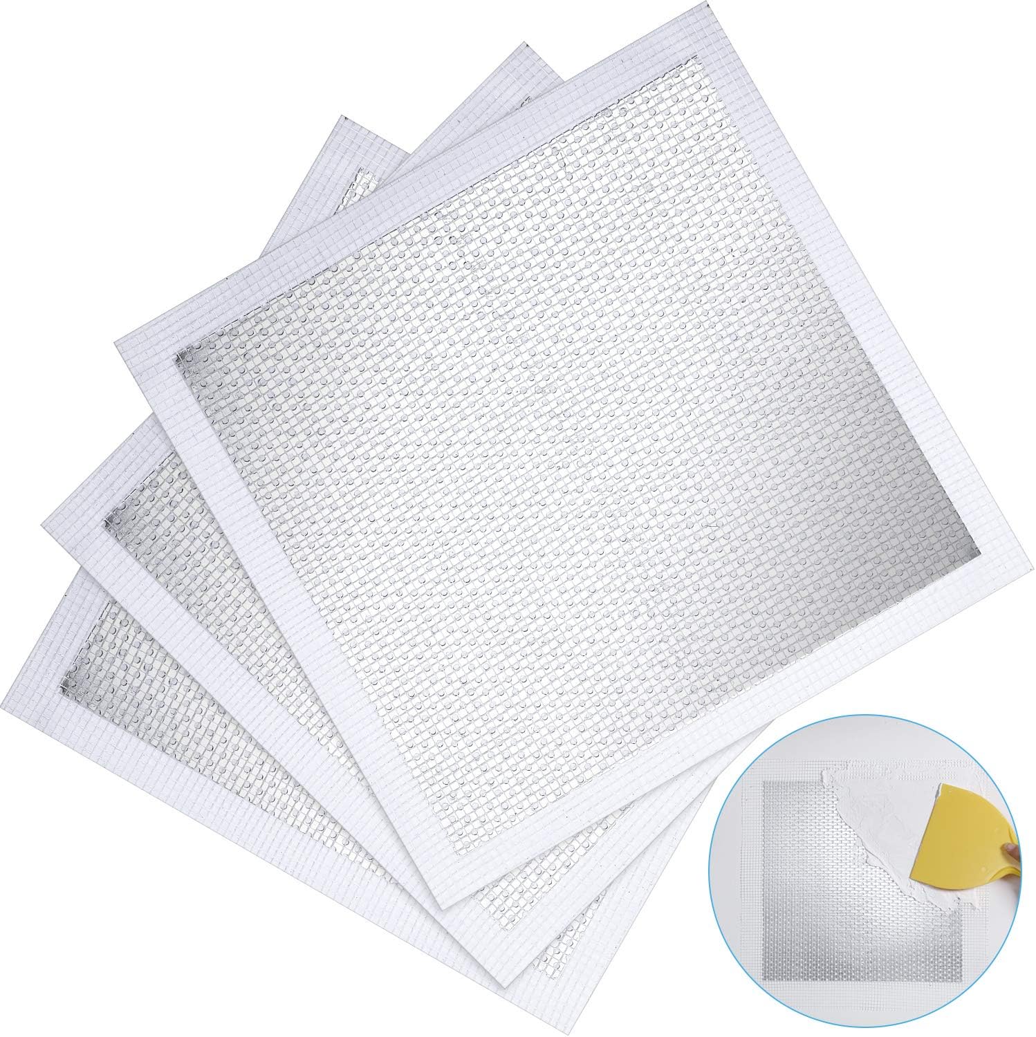 8 x 8 Inch Aluminum Wall Repair Patch Self Adhesive Screen Patch Repair ...