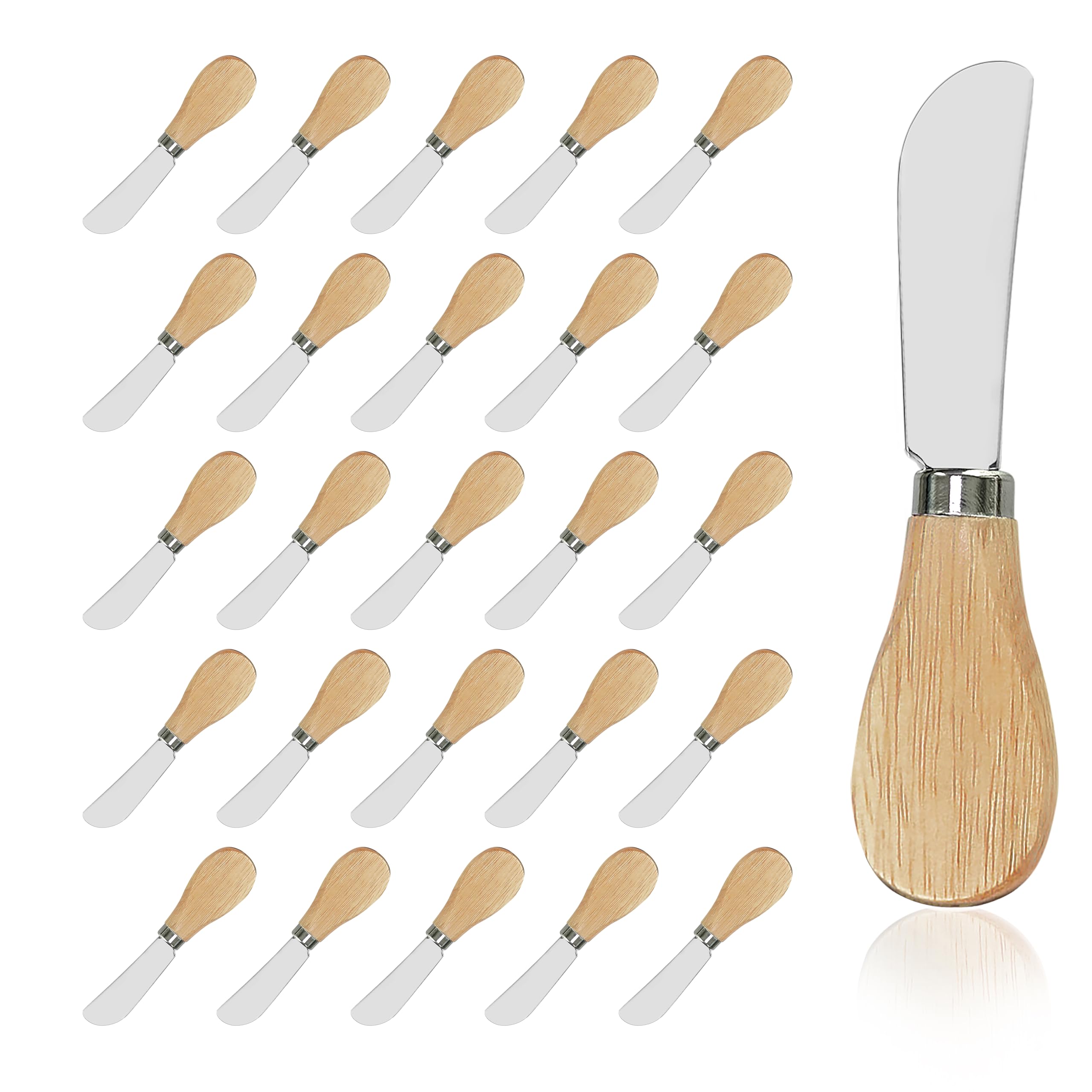 DIFENLUN 25 Piece Small Cheese Spreader Set, Stainless Steel Butter ...