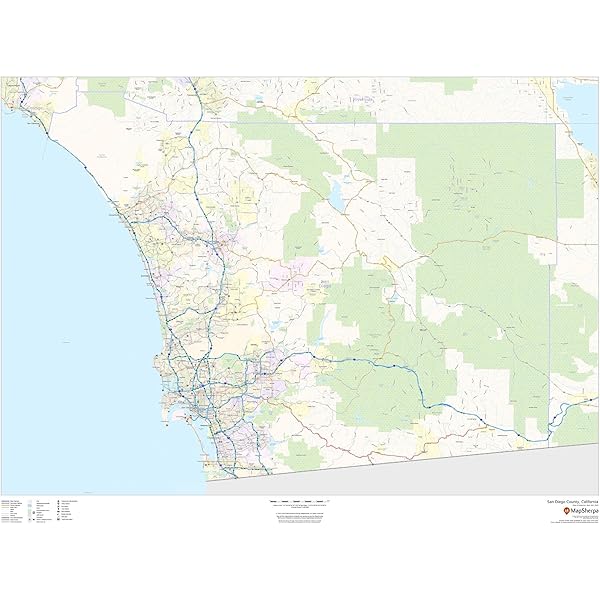 San Diego County Zip Code Map Full Zip Codes Colorized San Diego