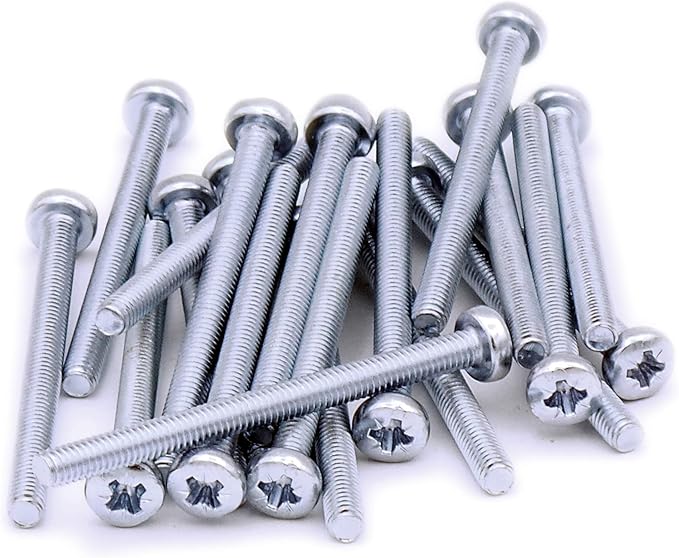 M4-Flachkopfschraube (4 x 50 mm), Pozidriv-Schraube aus Stahl, 20 Stück ...