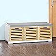 Amazon.com: Haotian FSR23-WN,Storage Bench,Shoe Cabinet,Shoe Bench ...