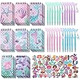 Amazon.com: LiYiQ 148 Pcs Mermaid Mini Spiral Notepads Mermaid Pens ...