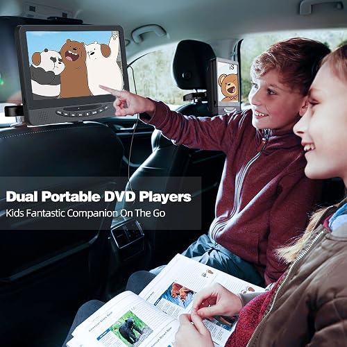 Car Dvd Player Dual Screen GPX Dual Screen Portable DVD Player Kit