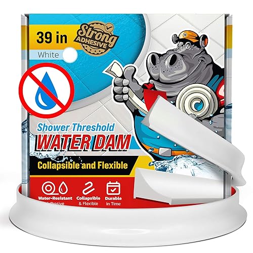 Premium 2" High - 39 Inch Shower Threshold Water Dam - Water Barrier ...