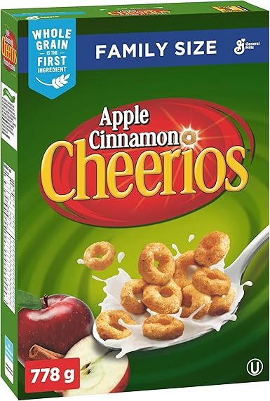 Cheerios Apple Cinnamon Naturally Flavoured Cereal Family Size, 778g ...