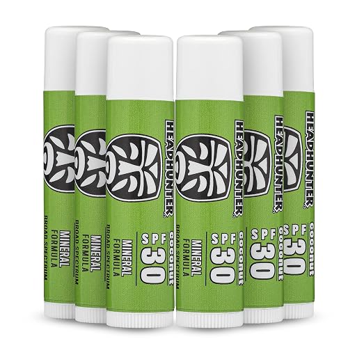 Headhunter Coconut Sport Chapstick Sunscreen SPF 30, Natural Mineral ...