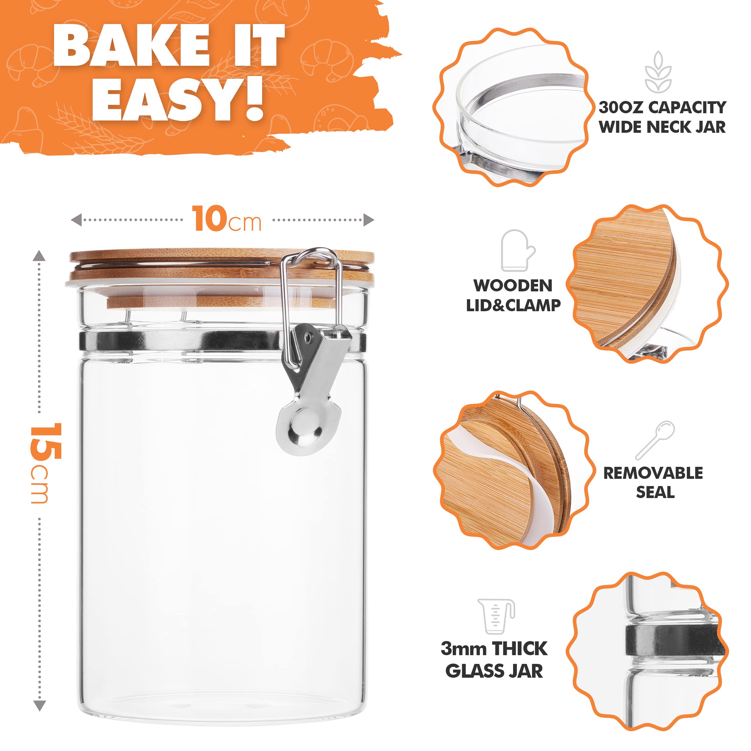 Mua Glass Sourdough Starter Jar- Sourdough Starter kit contains 30 oz ...