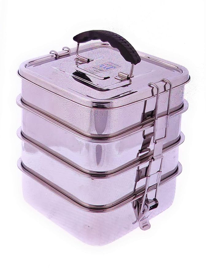 Buy JVL Steel Square Tiffin Set, Big Online at Low Prices in India ...