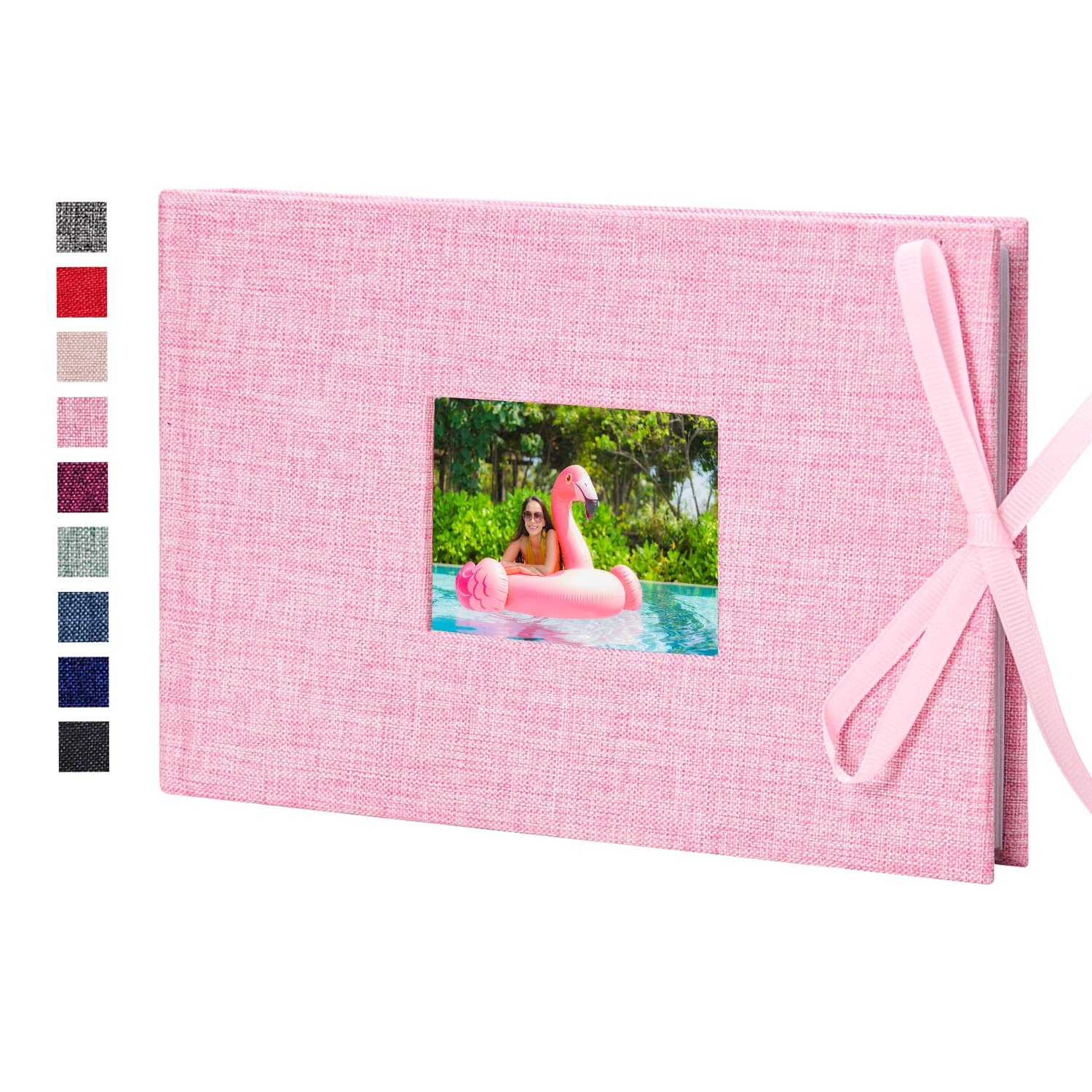 Vienrose Photo Album 4x6 50 Pockets Linen Frame Cover with Memo Areas ...