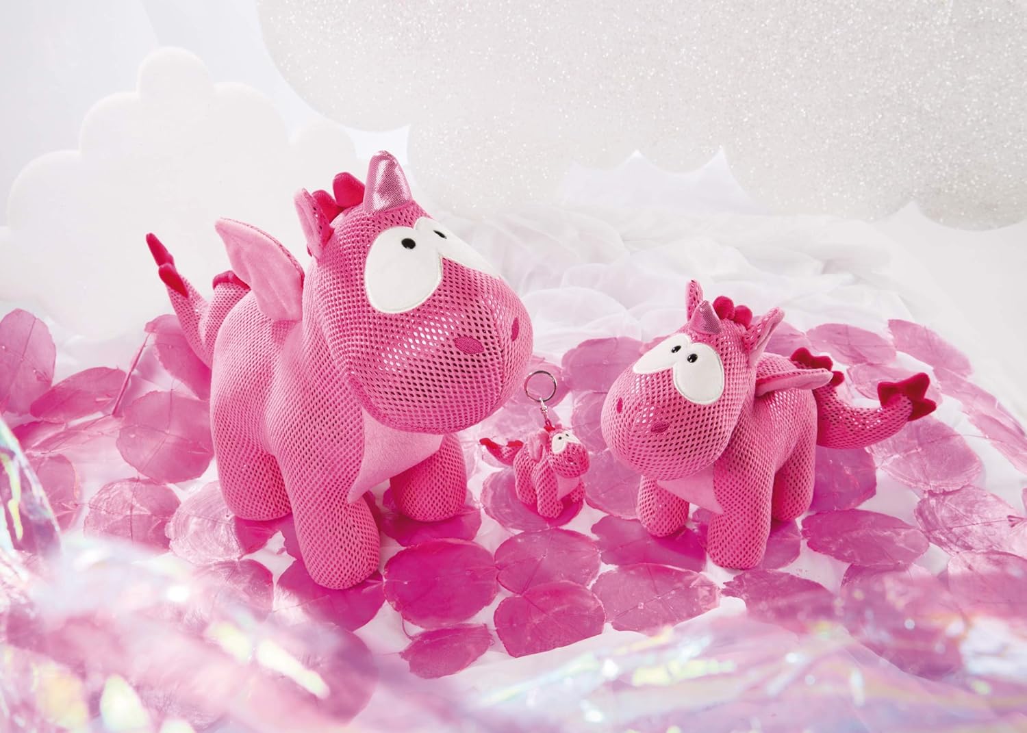 Soft toy unicorn-dragon Ruby de la Rosa 10cm with keyring – BigaMart