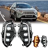 Amazon.com: Fog Lights Kit for Toyota RAV4 2019-2024 LED DRL Daytime Running Lights Amber Turn ...