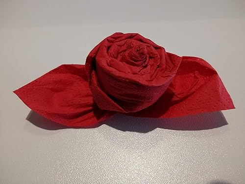 Servietten Rosen in rot,12 er Set, fertig gefaltet zur Hochzeit ...