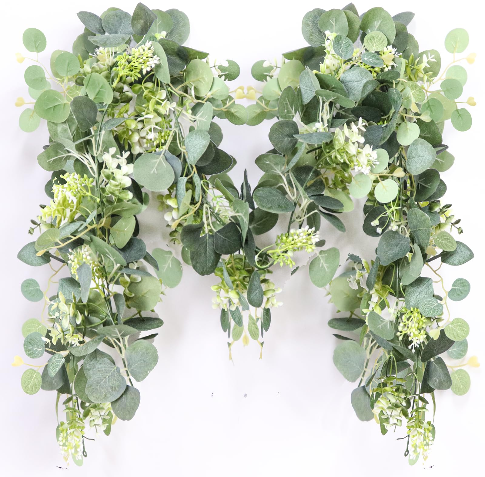 MAKHOT 5.9FT Artificial Eucalyptus Garland,Greenery Garland Flower ...