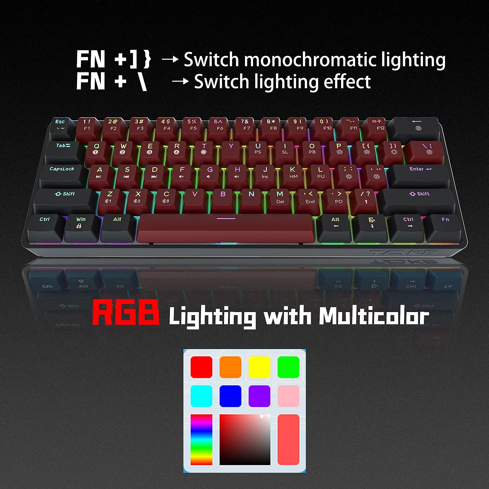 Mua TMKB GK61 60% Mechanical Gaming Keyboard,Hot Swap Dual-Mode RGB ...