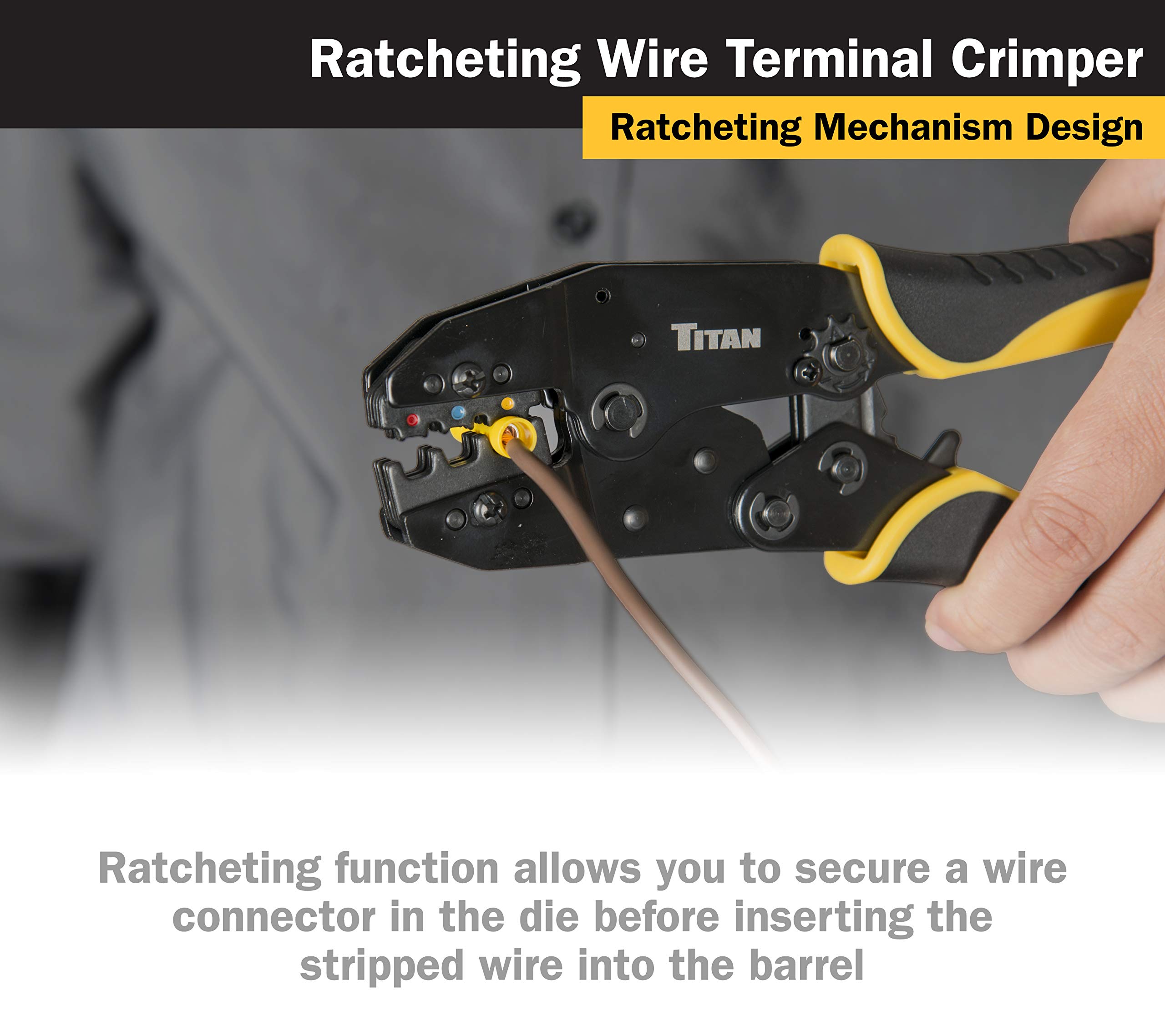 Mua TITAN 11477 Ratcheting Wire Terminal Crimper Tool for Insulated ...