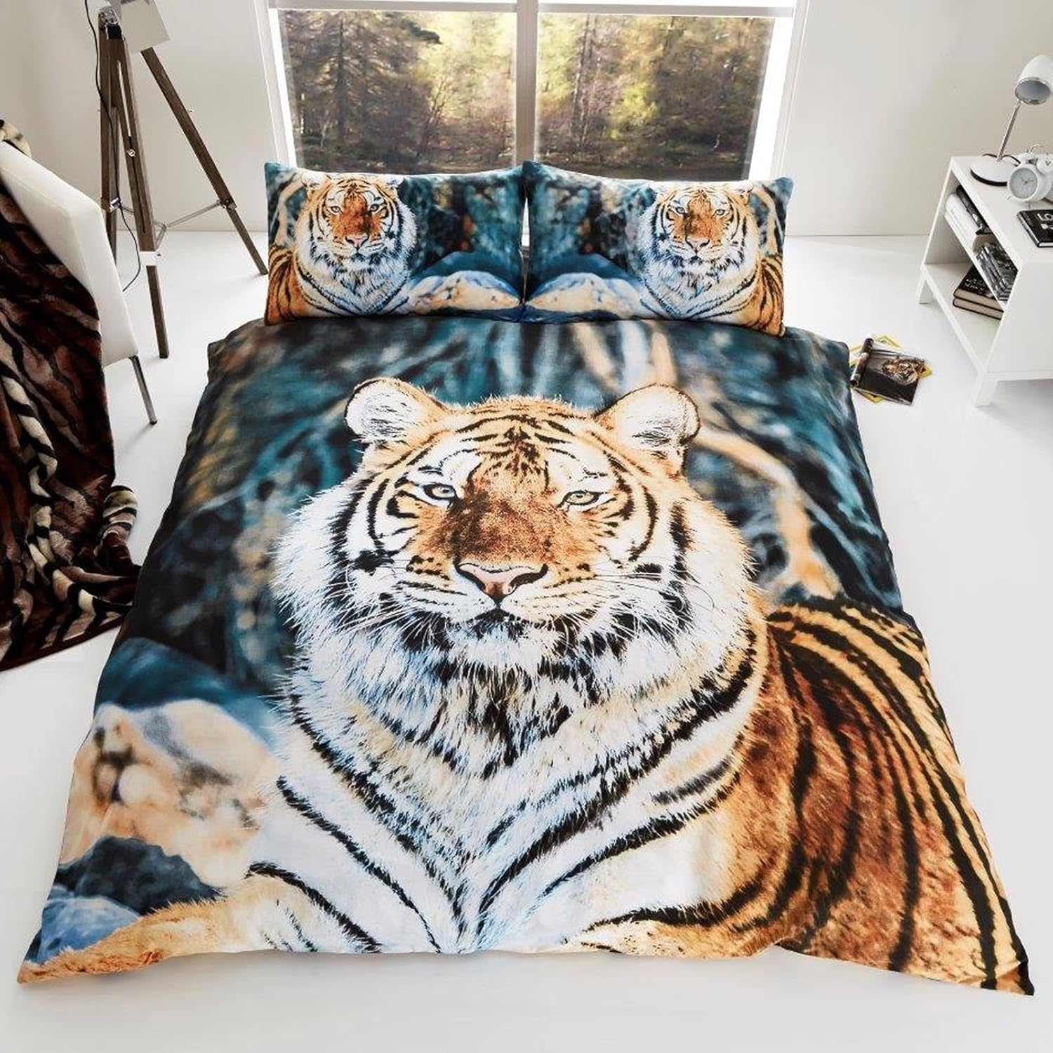 Gaveno Cavailia 3D WILDLIFE BROWN TIGER Bed Set with Duvet Cover and ...