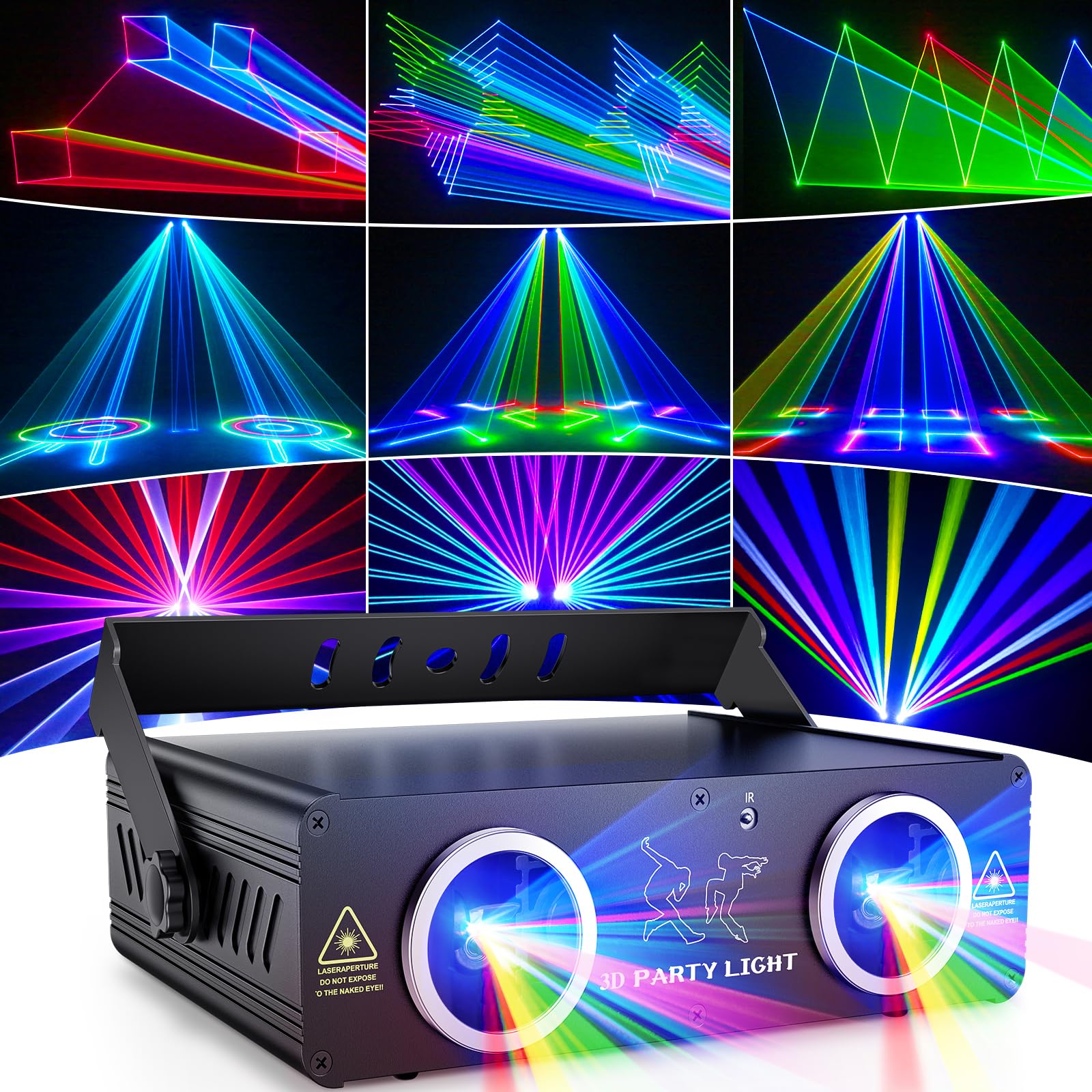 Ehaho DJ Laser Lights for Party, Hundreds of 3D Animation Laser Light ...