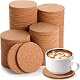 Amazon.com: Lallisa 100 Pcs Cork Coasters for Drinks, Thick Absorbent ...