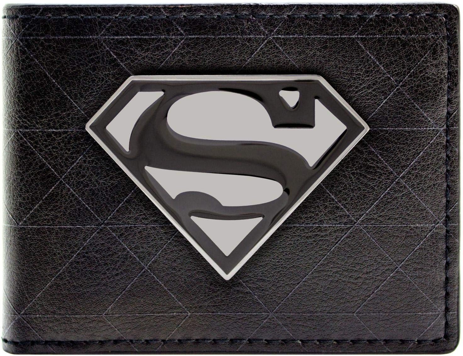 DC Comics Superman Symbol Badge Black ID & Card Bi-Fold Wallet – BigaMart