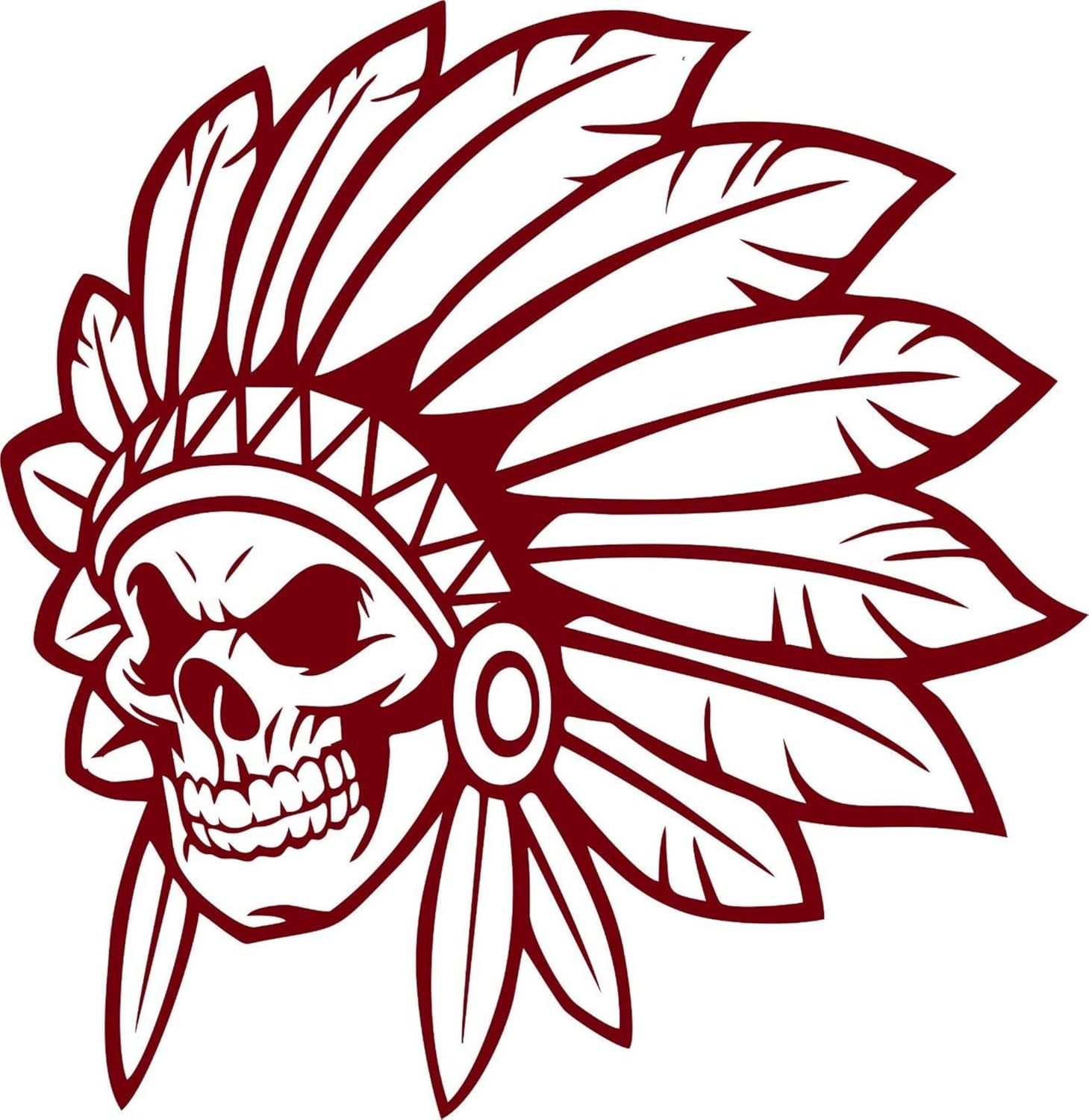 Amazon.com: Native American Indian Chief Skull Face Skeleton Headdress ...