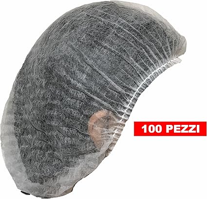 100 PZ CUFFIA MONOUSO CUFFIE MONOUSO IN TNT COPRI TESTA E CAPELLI ...