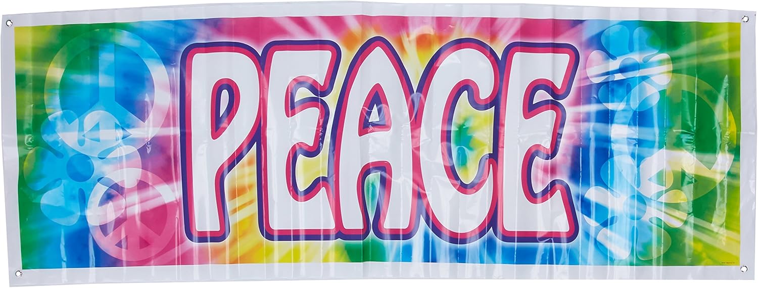 Amazon.com: Peace Sign Banner Party Accessory (1 count) (1/Pkg ...