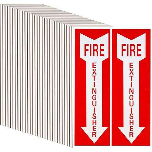 40 Packs Fire Extinguisher Sign 4 x 12 Inches Safety Sticker Signs Self ...