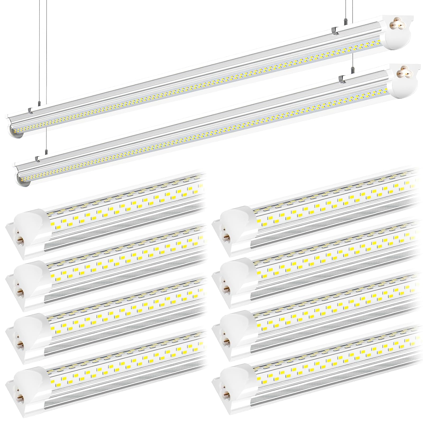ONLYLUX 8FT LED Shop Lights 6000K White 100W, 15000lm Workshop led ...
