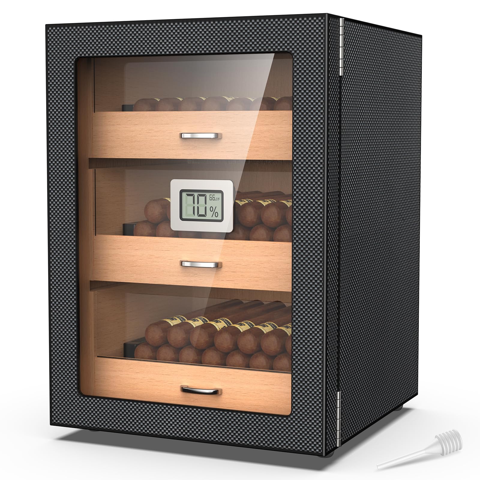 Mojgar Humidor Large Capacity (150 Cigars), Magnetic Door/Carbon Fiber ...