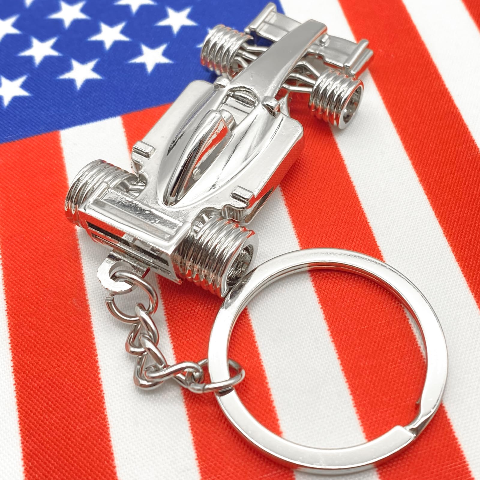 Mua WUGIHAN F1 Keychain Silver 2-Pack, Stainless Steel Metal Formula ...