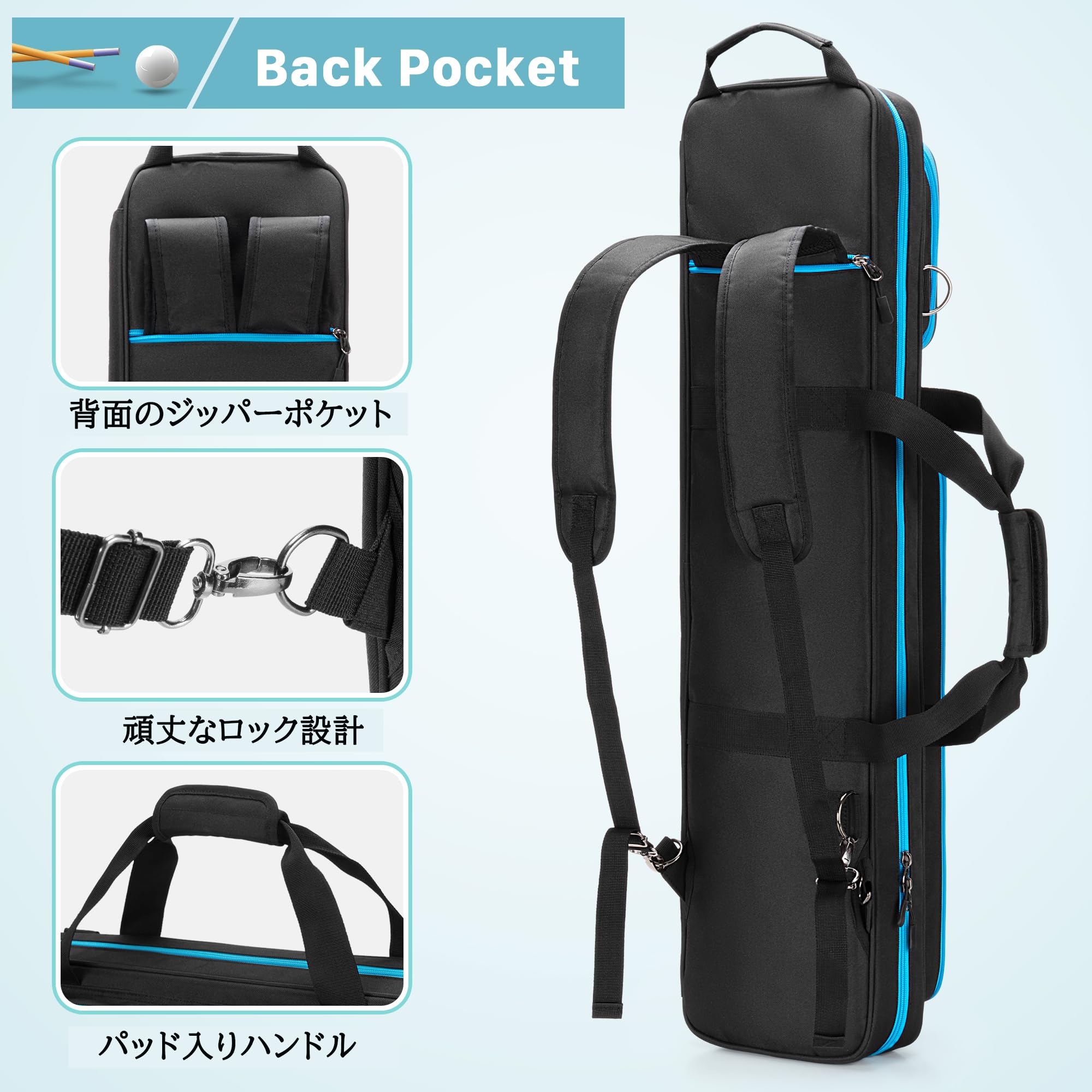 Mua GOBUROS Billiard Cue Case, Pool Cue Case, Holds 4 Bats and 4 Shafts ...