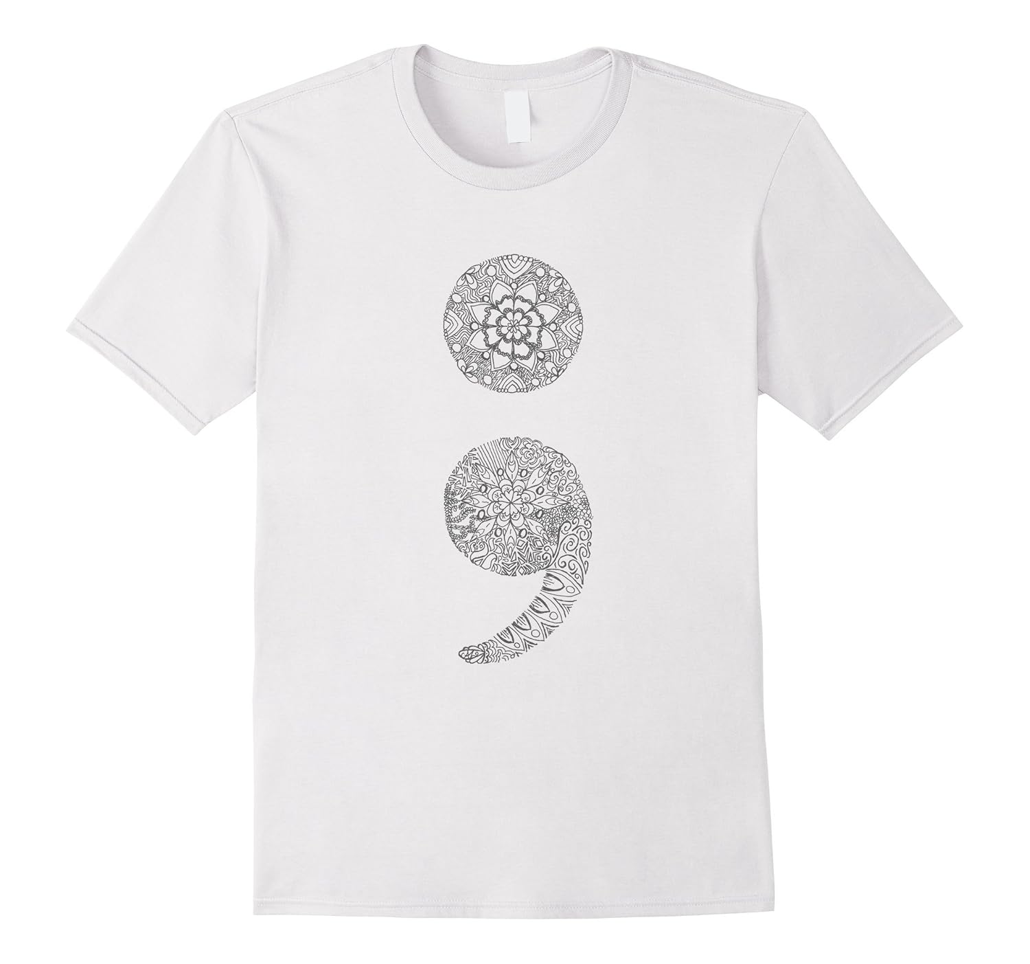 Design By Humans Patterned Semicolon Graphic T-Shirt-TD – Teedep
