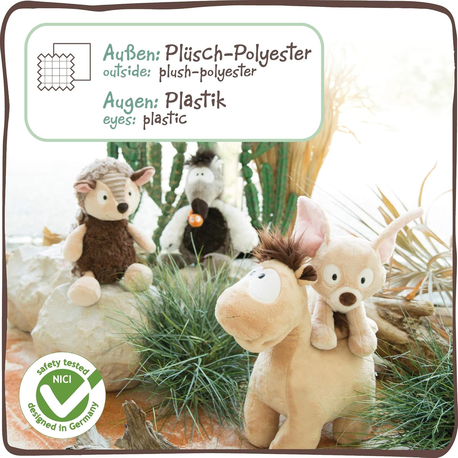 Nici 45241 Cuddy Soft Toy Anteater Anita 35cm Dangling with ant, Grey ...