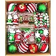 Amazon.com: Christmas Ball Ornaments Set, 64 ct Joyful Red Green White ...