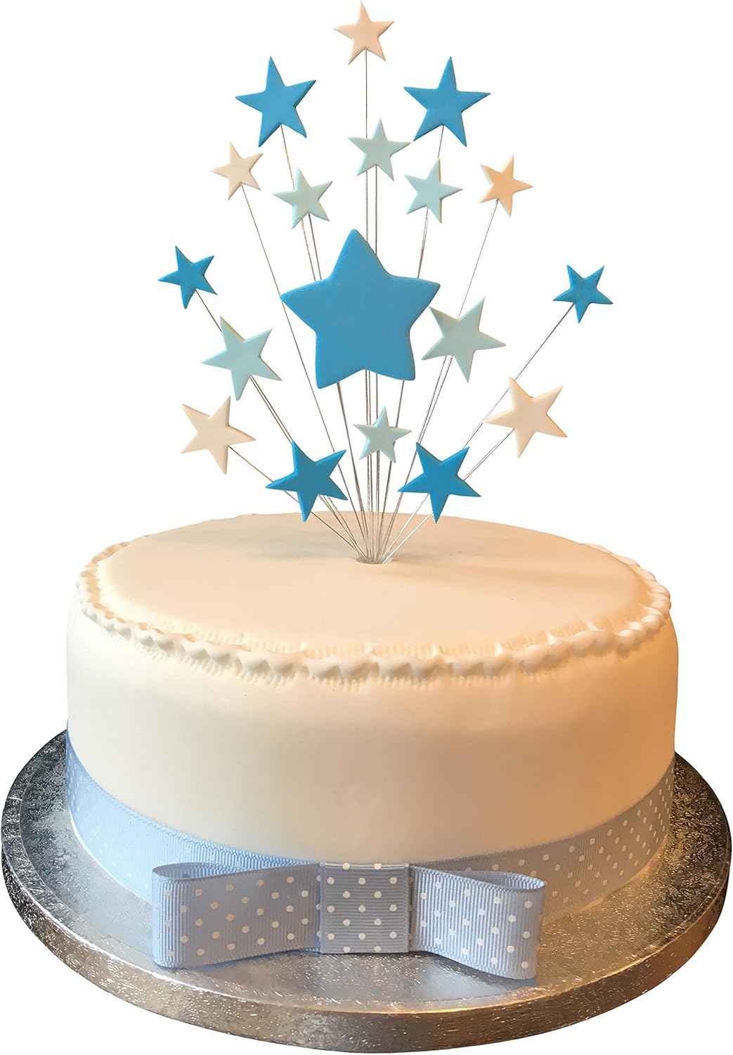 Blue Star Cake Topper Any Age Can Be Added PLUS 1 x Metre 22mm Blue ...