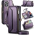 Amazon.com: Strapurs Crossbody Wallet Case Compatible with iPhone 14 RFID Blocking 7-Card Holder ...