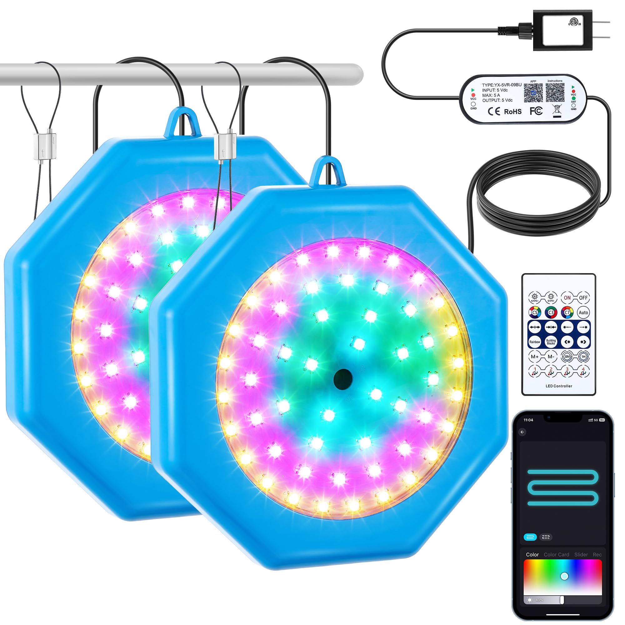 ElectricWise 2 Pack LED Pool Lights, 10W Double Light for Giant Pool ...