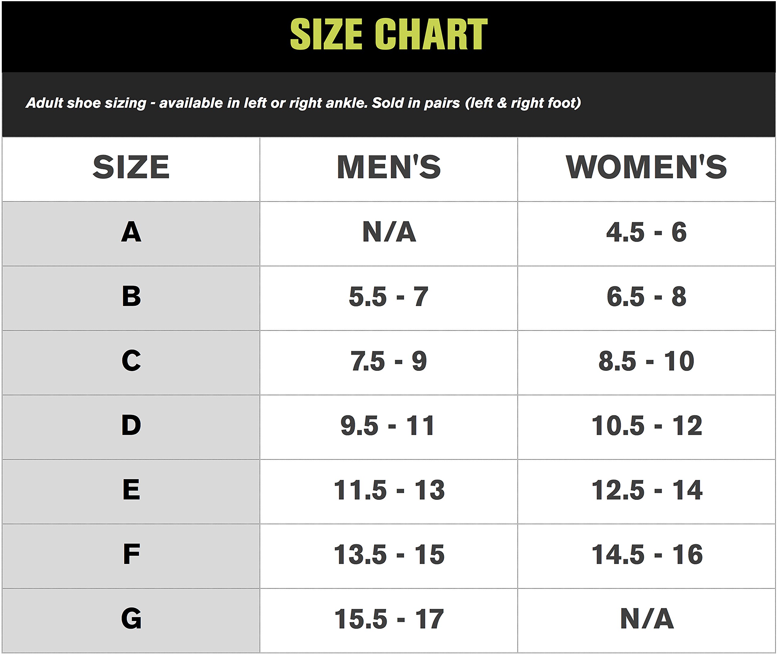 DonJoy Arch Rival Orthotic Inserts, 1 Pair, Size F (Shoe Size: Men's 13 ...