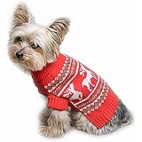 Amazon.com : Stinky G Festive Reindeer Dog Sweater Red Size #12 : Pet ...