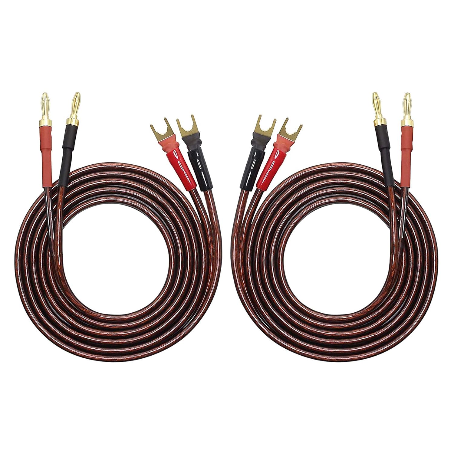 HiFi OFC Speaker Wire with Spade Plug to Banana Plug Speaker Jumper ...