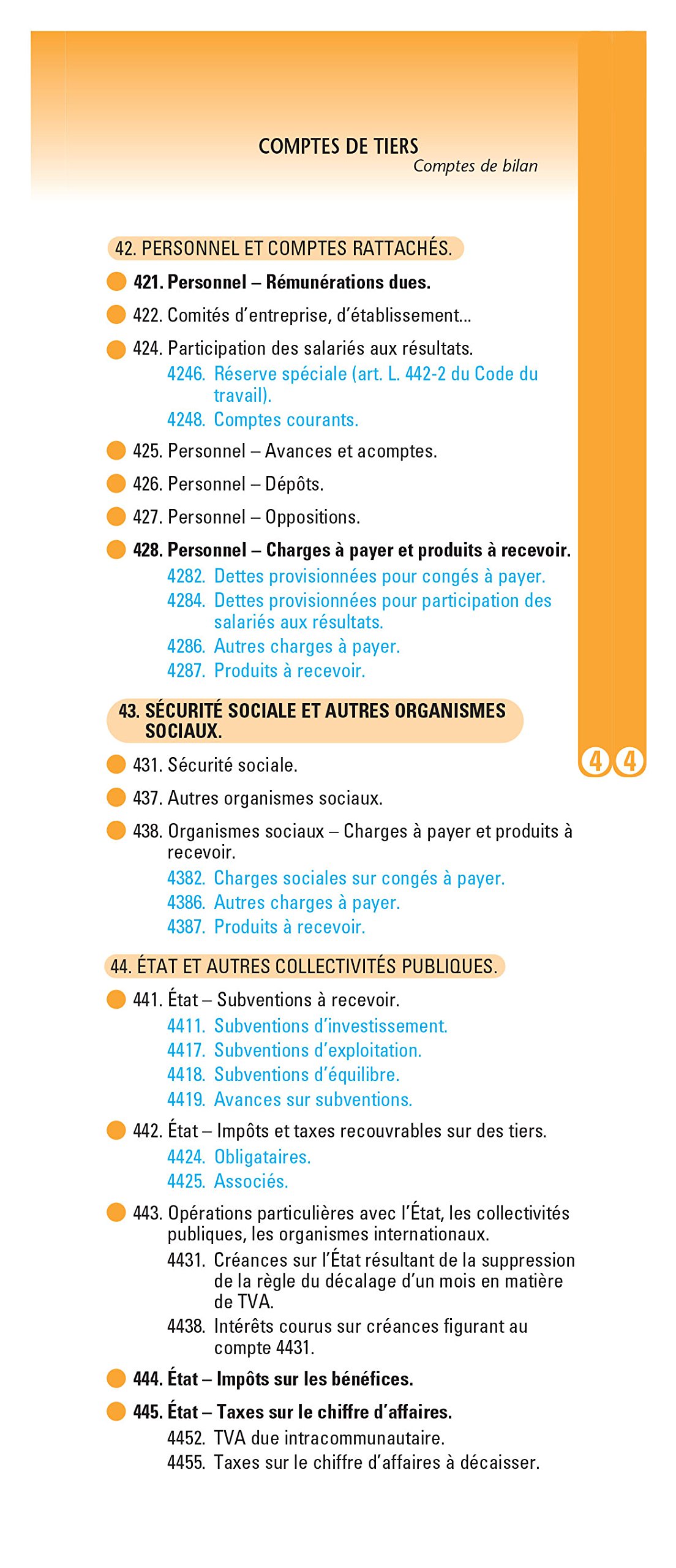 detail plan comptable