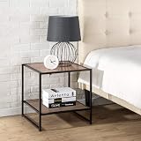 Zinus Suzanne King Bed Frame Base Metal and Pine Wood Headboard ...