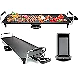 Eurosell 90cm XL Profi Elektro Tischgrill Grillplatte Grill Teppanyaki ...