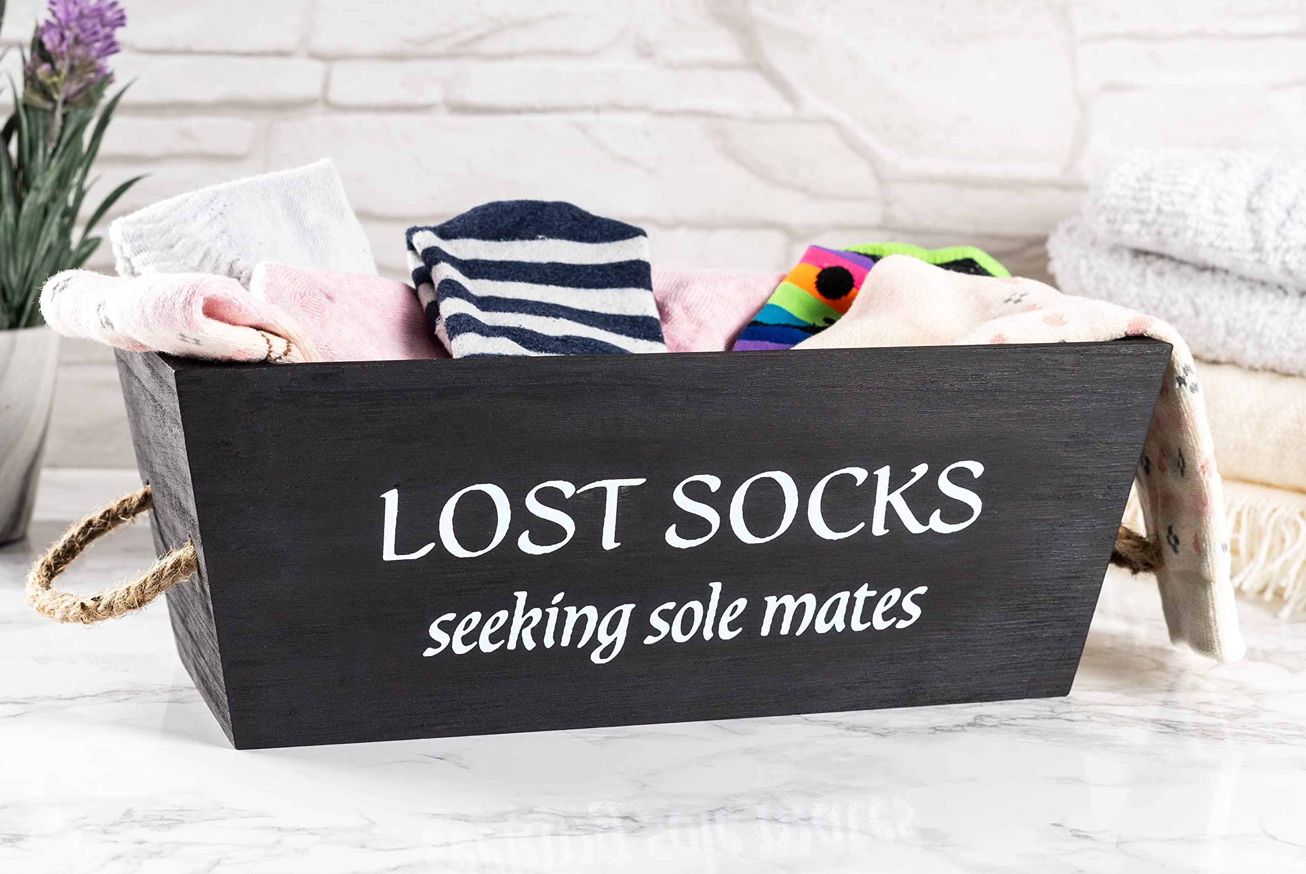 UpTrend Design Lost Socks Basket for Laundry Room Farmhouse Laundry ...