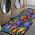 Amazon.com: GISPOG Floral Mexican Birds Kitchen Rugs Indoor Outdoor Non ...