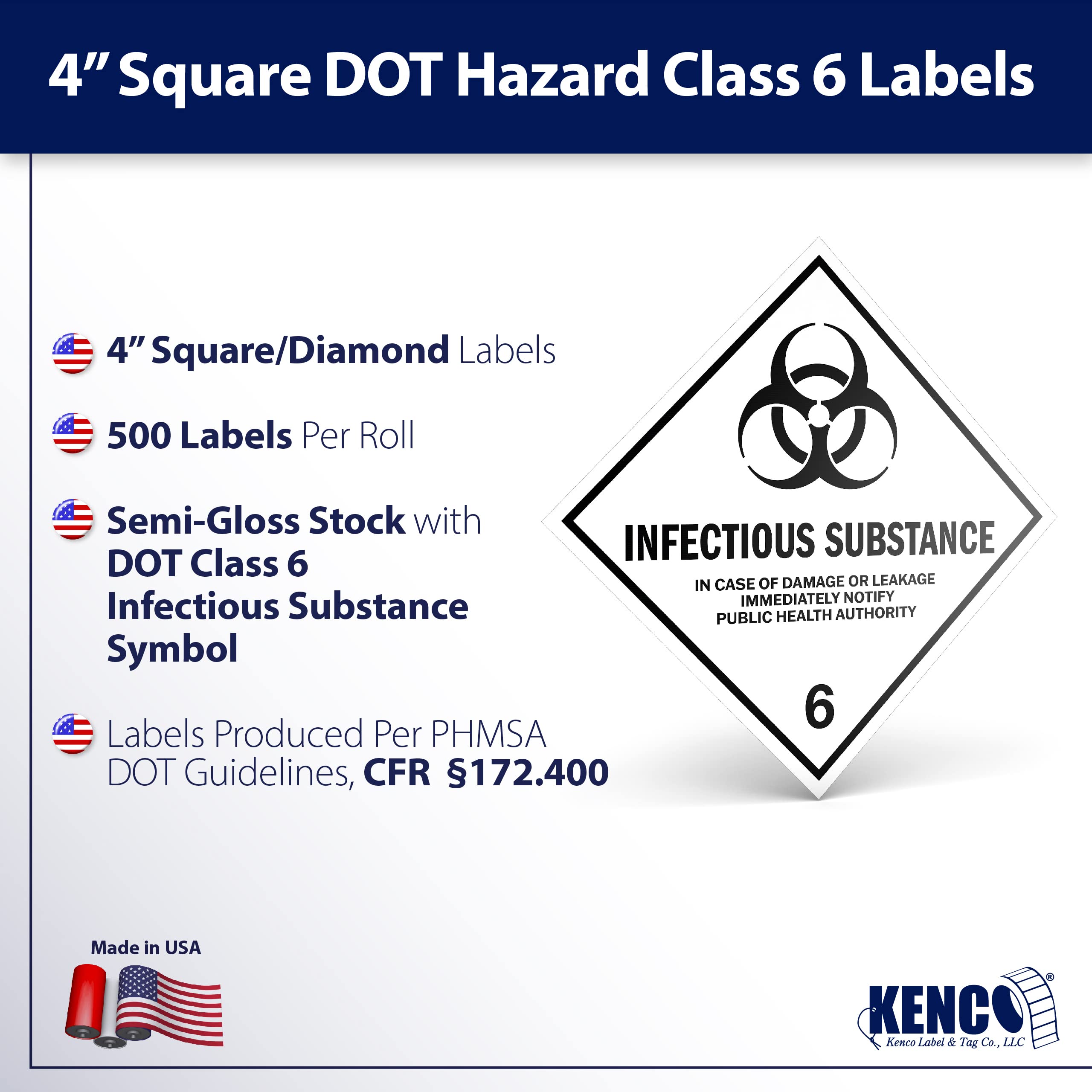 Mua D.O.T. Labels - Hazard Class 6 DOT Infectious Substance Hazmat ...