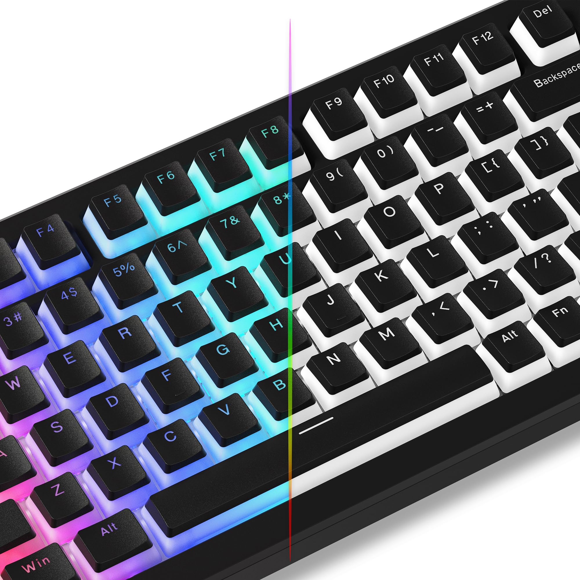 Womier Pudding Keycaps, Black PBT Keycaps 60 65 75 100 Percent 130 Keys ...
