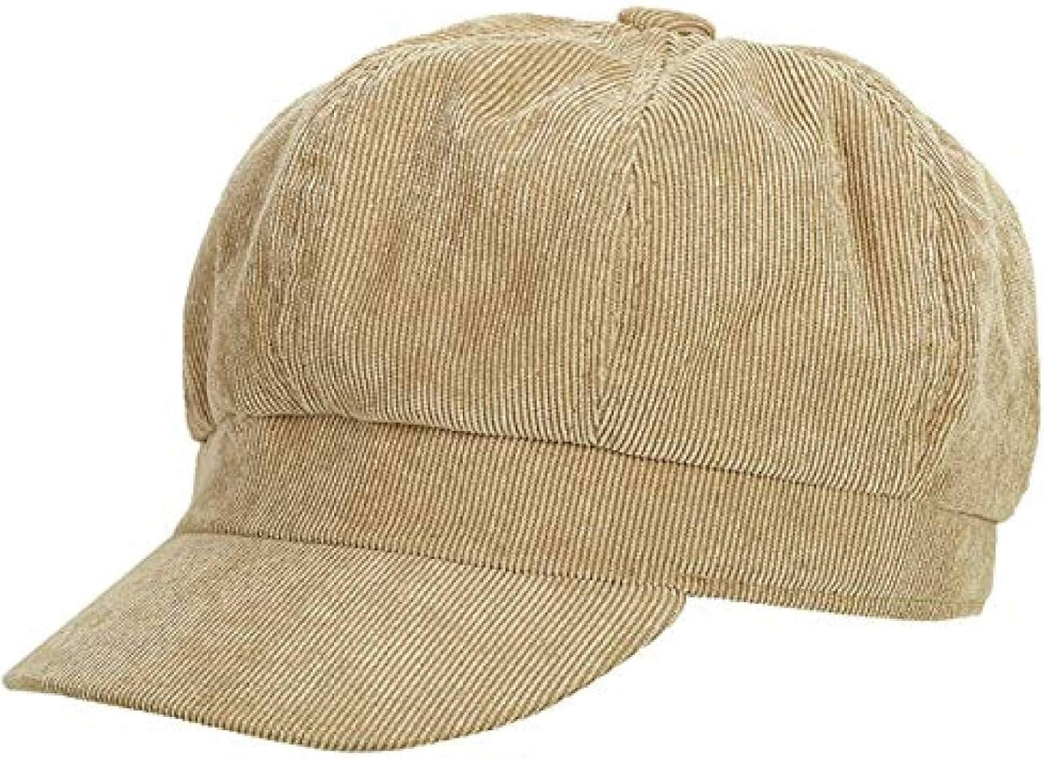 Womens 8 Panels Corduroy Octagonal Caps Stripe Cotton Newsboy Cap ...